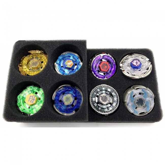 World Beyblade Association Beyblade Storage Box With 8 Beyblades | Blue ...